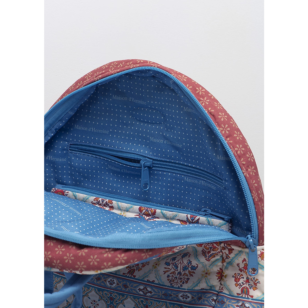 Maison d' Hermine Backpack Cotton Shoulder Backpack with Small Pouch Lightweight Bag for Travel Work Beach Perfect for Women & Men (Romane)