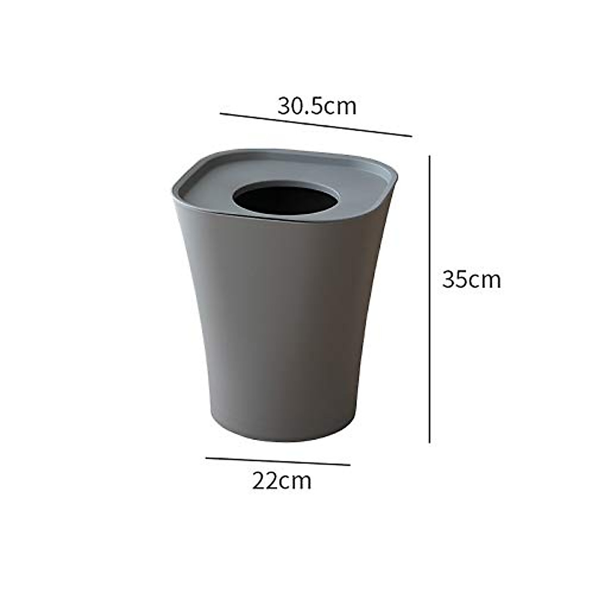 UNNIQ Trash can, Garbage Bin Household PP Material Trash Bin with Gland Placed in The Living Room Kitchen Bedroom (Color : Black)
