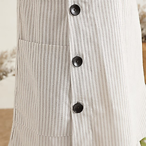 Cotton Linen Apron Wheat White Color Lace & Bow Decoration Aprons Japanese Style Girl Style Side Button Kitchen Cooking Clothes