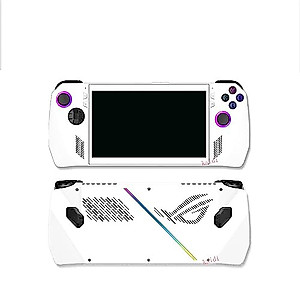 for ROG Ally Handheld Skin Stickers Protective Film, Leather Made Anti Fingerprint Scratch Resistant Cover for ROG Ally Gamings Handheld Accessories (Vegan Leather Pure White)