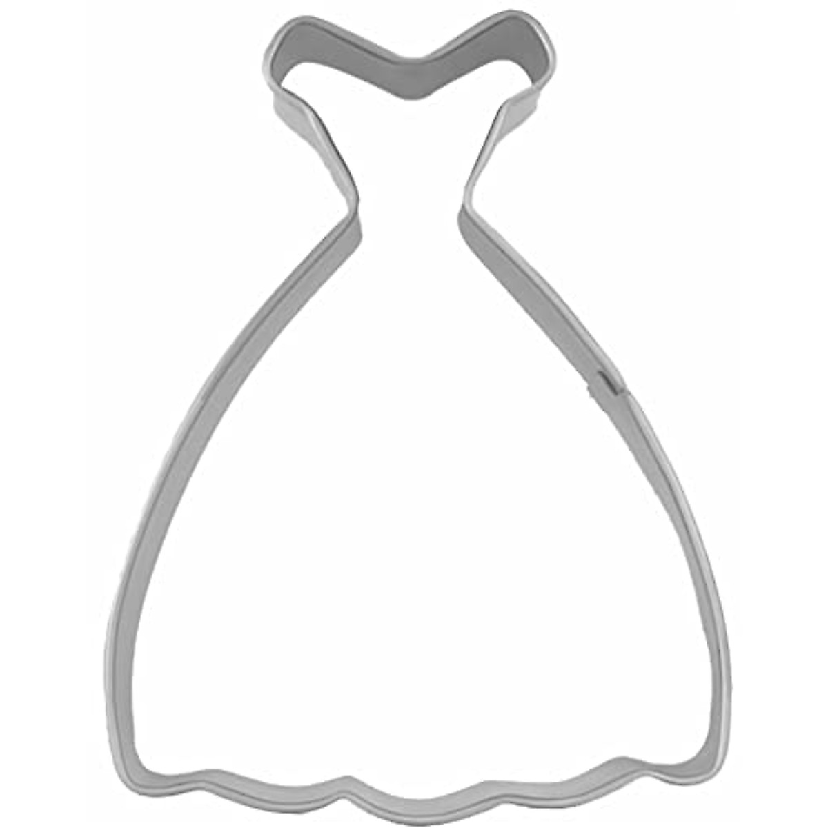 Large Size Dress Shaped Cookie Cutter, Stainless Steel Off-the-shoulder Wedding Dress Princess Dress Cookie Cutter, 4.3 Inches