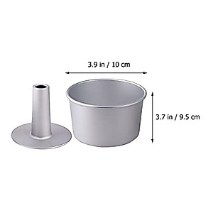 FLAVAS Mini Angel Food Pan Cake Pan 4inch NonStick Chiffon Tube Pan with Removable Bottom for Oven and Baking