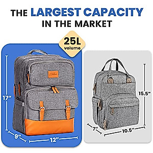 PILLANI Diaper Bag Backpack, Baby Bag for Boys & Girls,Diaper Backpack,Large Baby Diaper Bag for Mom & Travel w/Changing Pad