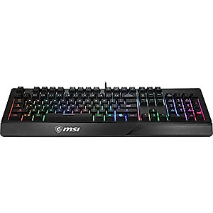 MSI Gaming Backlit RGB Dedicated Hotkeys Anti-Ghosting Water Resistant Gaming Keyboard (Vigor GK20 US)