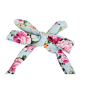 China Rose 50's Floral Ruffles Rompers Backless Dress Bathing Suit Swimwear (0-12 Months, Light Blue)