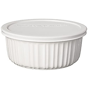CorningWare French White 7-Pc Ceramic Bakeware Set with Lids, Chip and Crack Resistant Stoneware Baking Dish, Microwave, Dishwasher, Oven, Freezer and Fridge Safe
