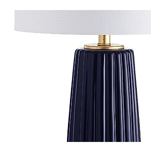 JONATHAN Y JYL5045A Roman 28.5" Ceramic LED Table Lamp Glam Contemporary Bedside Desk Nightstand Lamp for Bedroom Living Room Office College Bookcase LED Bulb Included, Navy