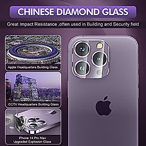 Hlija 3PCS Rear Back Camera Lens Protector Tempered Glass for iPhone 14 Pro/ 14 Pro Max - HD Clear Full Coverage Guard