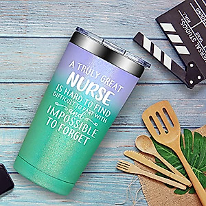 DOEARTE Nurse Gifts - A Truly Great Nurse is Hard to Find - Nurse Appreciation Gifts - Nurse Week, Nurse Day, Graduation, Christmas Gifts for Women - 20oz Nurse Tumbler