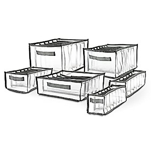 Eternal Living Wardrobe Clothes Organizer for Jeans Drawer Organizers for Clothing with Handle Foldable, 6 pieces