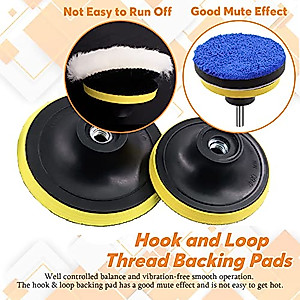 Rustark 10Pcs Polishing Wheel Wool Buffing Pad Microfiber Pads Assortment Kit Includes 4 Cotton Buffing Wheels, 3 Inch 5 Inch Polishing Pad for Drill Buffer Attachment for Polishing and Buffing