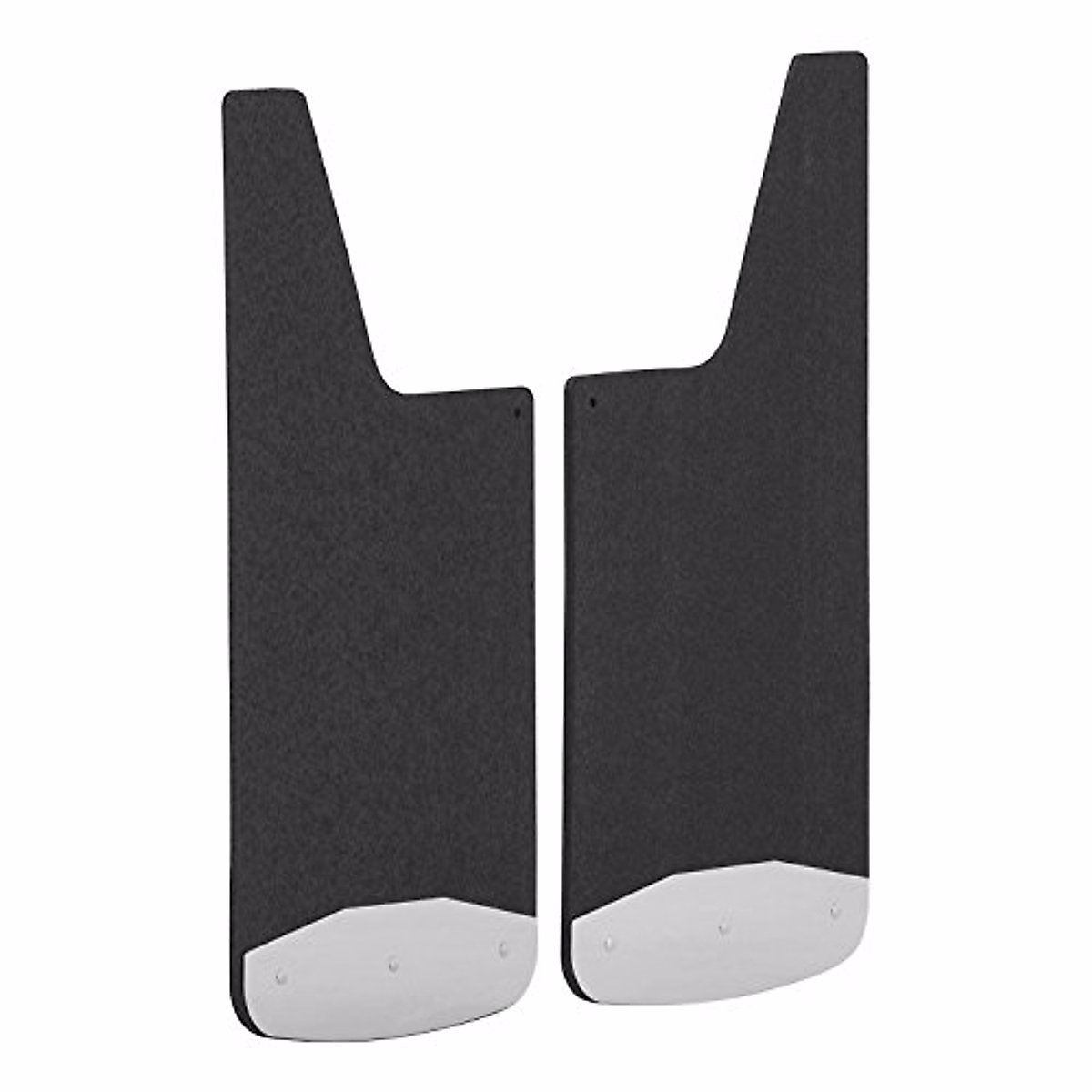 LUVERNE 251223 Universal Front or Rear 12-Inch x 23-Inch Textured Rubber Mud Guards with Stainless Steel Plates , Black