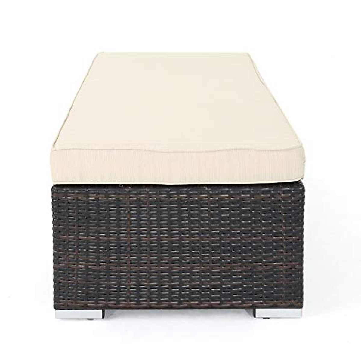 Christopher Knight Home Glaros Outdoor Aluminum Framed Wicker Sofa/Daybed with Water Resistant Canopy and Cushions, Multibrown / Beige