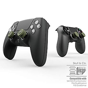 Skull & Co. Skin, CQC and FPS Thumb Grip Set Joystick Cap Analog Stick Cap for Nintendo Switch Pro Controller & PS5 / PS4 / Slim/Pro Controller- Black, 3Pairs(6pcs)
