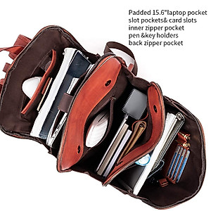 CLUCI Womens Backpack Purse Vegetable Tanned Full Grain Leather bundles with Small Wallets