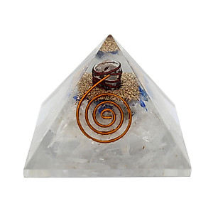 Charged Chakra New Orgone Lapis Lazuli & Selenite Pyramid Crystals Gemstones Copper Metal Mix Reiki Chakra