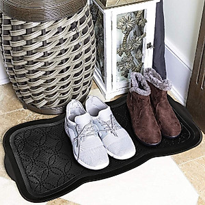 A1 HOME COLLECTIONS A1HC Boot Tray-Water Resistant Rubber Utility Shoe Mat 16"x31" for Indoor and Outdoor Use in All Seasons Multi-Purpose Boot Tray Mat