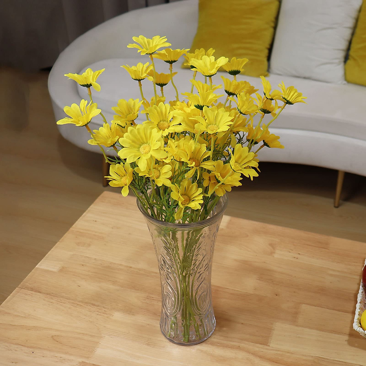 CSBYW Artificial Flowers 10 Bundles Multicolor Artificial Daisy Flowers UV Resistant Outdoor Fake Wildflowers with Stems Faux Greenery Shrubs Plants Arrangements for Home Garden Vase Decor