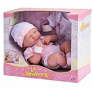 8 piece Layette Baby Doll Gift Set | JC Toys - La Newborn Nursery | 14" Life-Like Doll w/ Accessories | Pink | Ages 2+