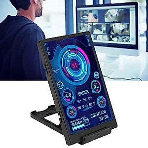Aoutecen Display Screen, USB 360° Rotation IPS Full View Mini Monitor Simple Installation for Working