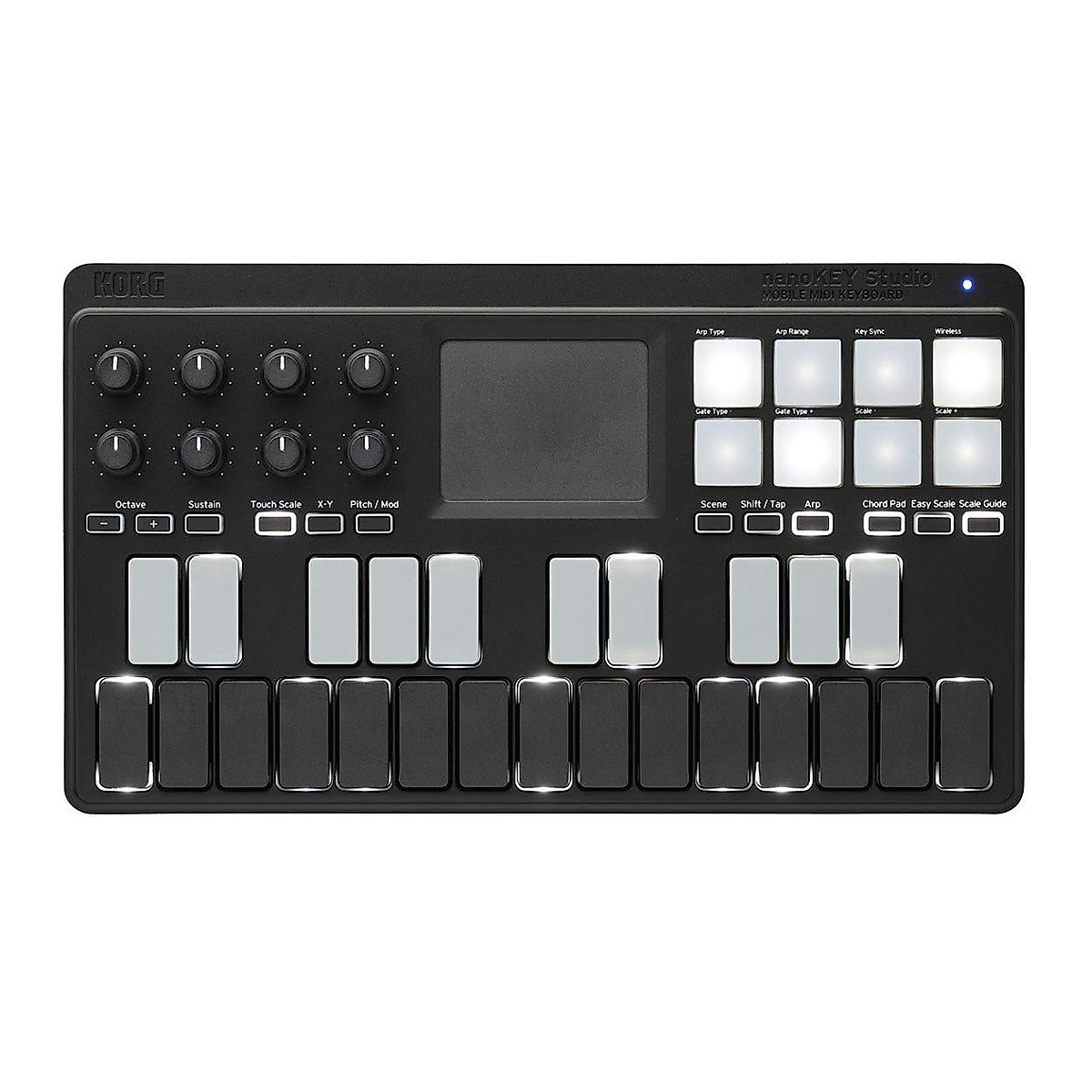 Korg nanoKEY Studio Mobile MIDI Keyboard Bundle with Closed-Back Studio Monitor Headphones and 4-Port USB 3.0 Hub (3 Items)