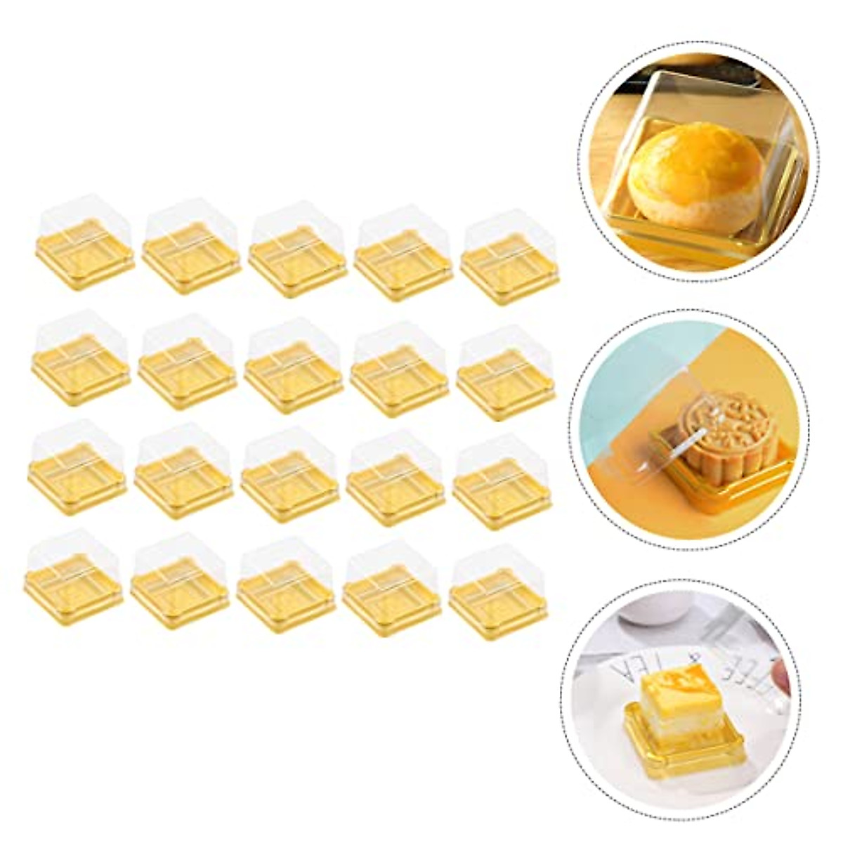UPKOCH 150 Pcs Egg Yolk Crisp Packaging Box Dessert Containers Mini Cake Box Plastic Container with Lid Dome Cake Box Muffin Packaging Boxes Cake Boxes Dessert Plastic Trays Moon Cake Box