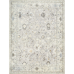 Becki Owens x Surya Davina Damask Area Rug , 9'2" x 12', Light Grey