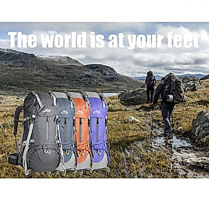 DADAYIYO 50L Hiking Backpack Lightweight Water Resistant,Mountain Climbing Camping Outdoor Sport Daypack Bag with Rain Cover(Orange)