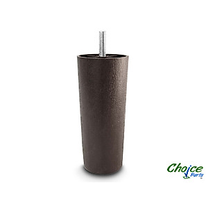 Choice Parts - 5 Inch Dark Walnut Plastic Tapered Sofa Legs, Set of 4