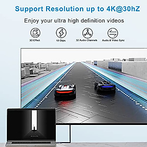 PEUZAVA USB C to HDMI Cable 6ft, Preminum 4K Type C (Thunderbolt 3/4) to HDMI Braided Cord Compatible with MacBook Pro 2020/2019/2018, MacBook Air/iPad Pro 2018, Samsung Galaxy S10/S9, Surface Book 2