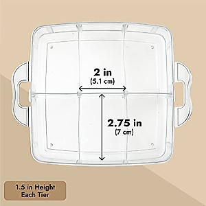 3 Tier Stackable Storage Containers with Adjustable Compartments for Beads, Sewing Accessories, Arts and Crafts Supplies (6 x 6 x 5 in)