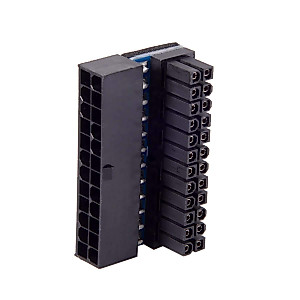 JSER ATX 24Pin Female to 24pin Male 90 Degree Power Adapter Compatible for Mainboard Motherboard Desktops PC Supply