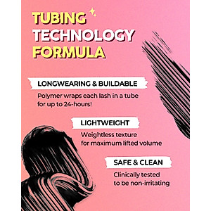 AMTS x Webtoon True Beauty, Natural Lengthening Black Mascara Volume and Length, Tubing Mascara Waterproof, Lash Extension, No Smudge, No Flaking, Korean Makeup Kbeauty Kdrama