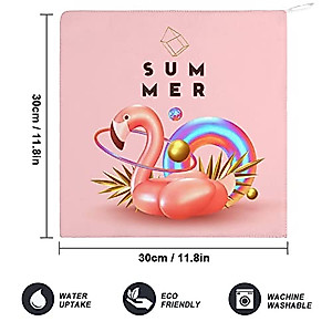 Lurnise Hand Towel Flamingo Donut Hand Towels Dish Towel Lanyard Design for Bathroom Kitchen Sports