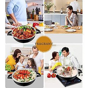 QIANMEI Ceramic Tagine Pot 3.5L Cast Iron Pot|Tagine Pot with Enameled Cast Stainless Steel Base|Easy to Clean|Without Lead Cooking Healthy Food