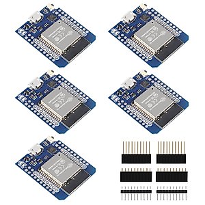 ACEIRMC D1 Mini NodeMCU ESP32 ESP-WROOM-32 WLAN WiFi Bluetooth IoT Development Board 5V Compatible for Arduino (5pcs)