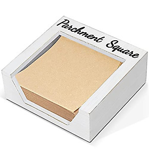 Parchment Paper Sheets Dispenser, Parchment Paper Square Holder for Kitchen Counter Drawer Organizer, Wooden Parchment Paper for Baking Hamburger Patty Paper Dispenser, Wax Paper Dispenser