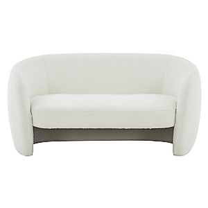 SAFAVIEH Couture Collection Zhao Ivory Boucle Curved Loveseat