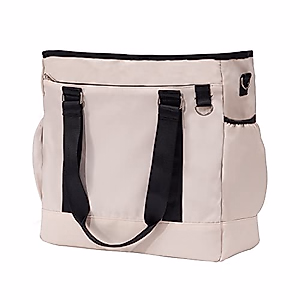 Kuston Tote Bag Waterproof Nylon Multi Pocket Shoulder Bags Laptop Work Bag Teacher Purse and Handbags for Women & Men