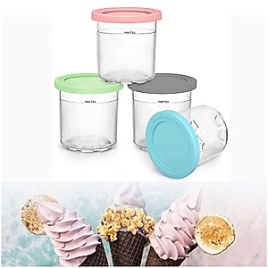 Creami Containers, for Ninja Kitchen Creami,16 OZ Creami Containers Bpa-Free,Dishwasher Safe Compatible with NC299AMZ,NC300s Series Ice Cream Makers
