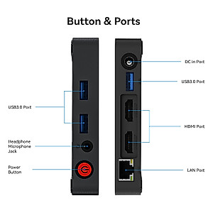 TRIGKEY N4 Mini PC with Intel Celeron N3350 Processor(up to 2.4Ghz) 4G DDR3 64G EMMC SSD Micro PC, Support 2.4G/5G Dual Band WiFi/4K Dual HDMI/USB3.0/Gigabit Ethernet/Wake On LAN