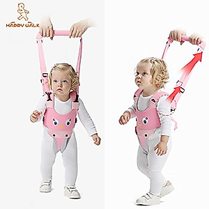 Handheld Baby Walking Harness Kids Walking Learning Helper for Boys Girls Adjustable Baby Walker Safety Harness Assistant Belt for Toddler Infant Child 7-24 Month (Pink-Chicken)