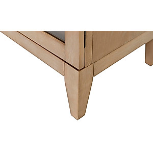 Martin Furniture Modern Wood Arched Display Cabinet/Bookcase, Office Shelving, Storage Cabinet, Fully Assembled, Light Brown