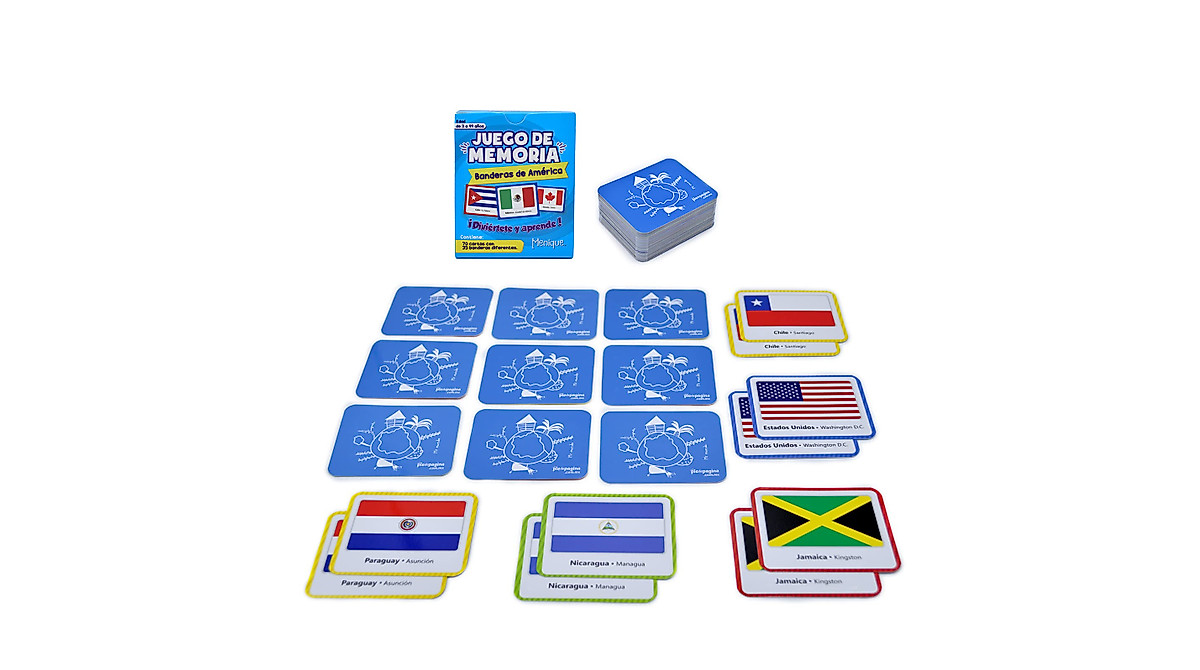 Flags of the Americas Memory Game - Learn with Fun