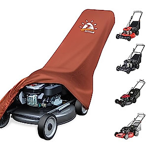 Zettum Push Lawn Mower Cover - Walk Behind Lawn Mower Cover Waterproof Heavy Duty, 600D Outdoor Push Mower Cover Universal with Storage Bag for Greenworks, EGO, Craftsman, Husqvarna, Honda and More