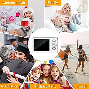 Digital Camera for Kids, Small Cameras for Teens, Portable Compact Camera for Photography, 1080P 50MP Autofocus Children Camera with 32GB SD Card, 2.88 Inch LCD Screen, 16x Digital Zoom (White)