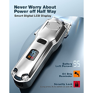 oneisall Dog Clippers for Grooming for Thick Heavy Coats/Low Noise Dog Grooming Kit/Rechargeable Cordless Pet Shaver with Stainless Steel Blade/Waterproof Dog Shaver for Dogs Pets and Animals Sliver