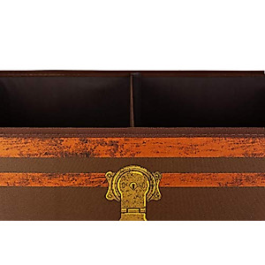 Harry Potter Hogwarts 24-Inch Foldable Storage Chest | Fabric Basket Container, Cube Organizer With Handles | Collapsible Brown Cubby Cube Closet Organizer