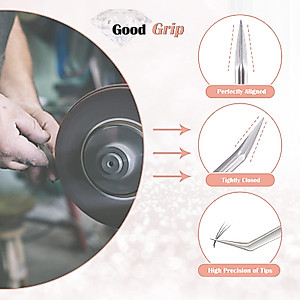 LANKIZ Eyelash Extension Tweezers Set 5 PCS for Eyelash Extensions Stainless Steel Lash Tweezers for Volume Lash Extensions-Rose Gold pinzas para pestaas pelo a pelo