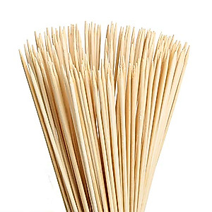 FLYPARTY Bamboo Marshmallow Roasting Sticks with 30 Inch 5mm Thick Extra Long Heavy Duty Wooden Skewers,Roaster Barbecue S'Mores Skewers Hot Dog Forks for Camping,Party,Kebab Sausage(60 Pcs)